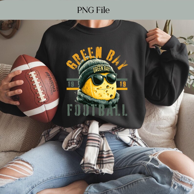 Green Bay Cheesehead Football PNG, Mascot Png, Green Bay Fan Printable ...