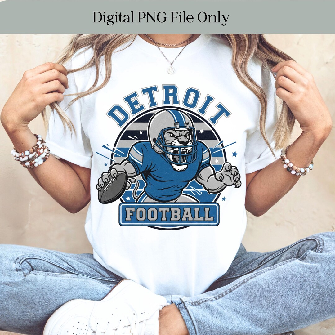 Detroit Football PNG, Lion Mascot PNG, Lion Themed Fan Printable, Lion ...