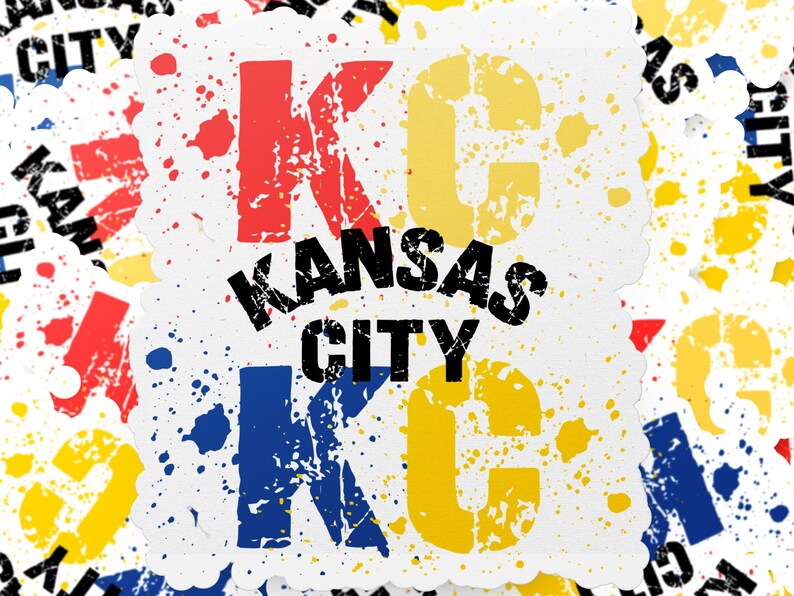Kansas City Sticker Retro KC Design Gift Idea for Fans Colorful Sticker ...