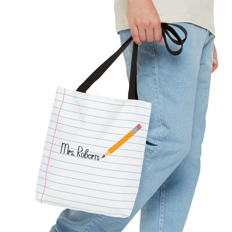Composition Design Tote Bag, Custom Teacher Gift - Notebook, Paper or ...