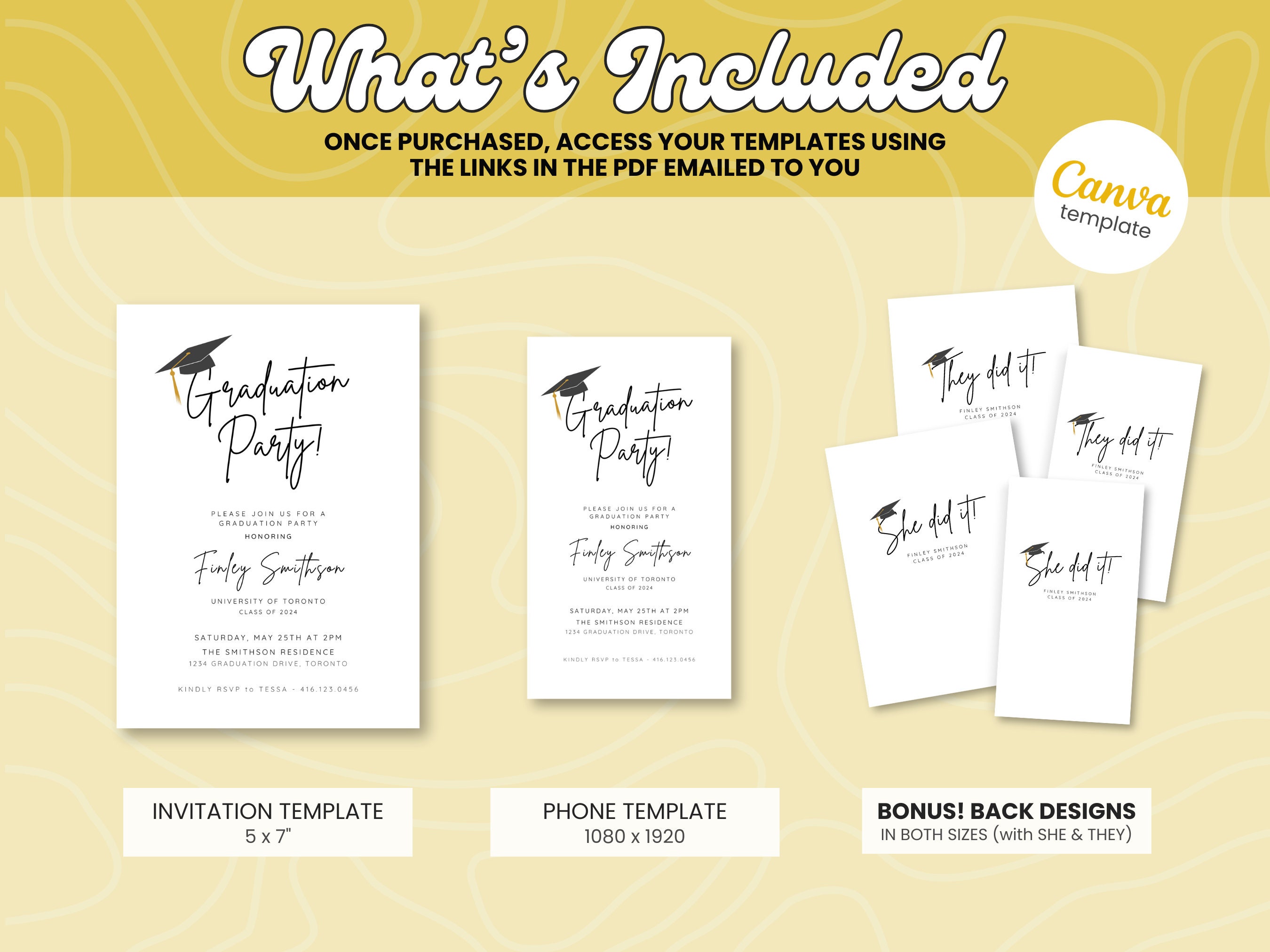 Simple Graduation Invitation Template, Graduation Party Invitation ...