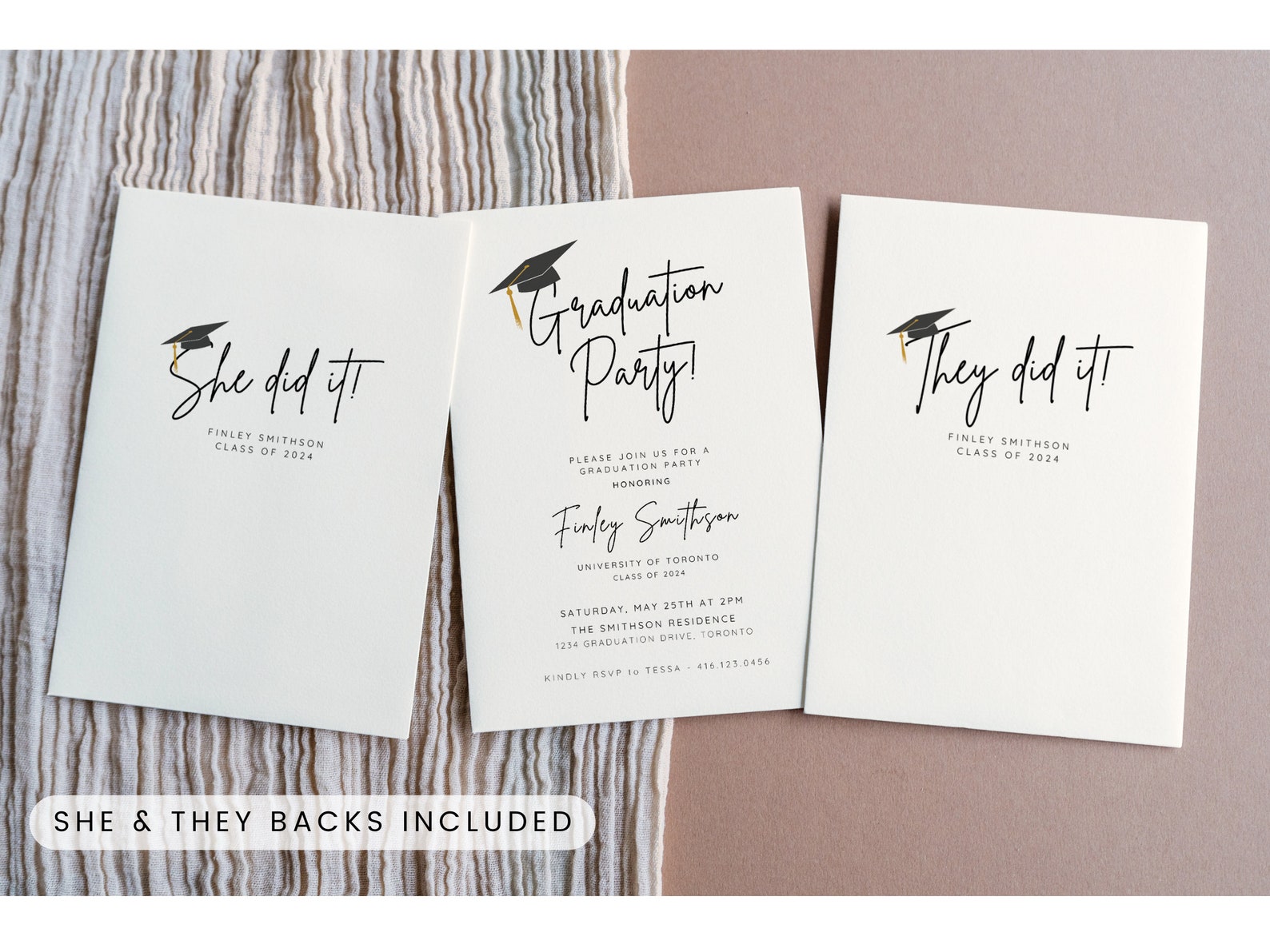 Simple Graduation Invitation Template, Graduation Party Invitation ...