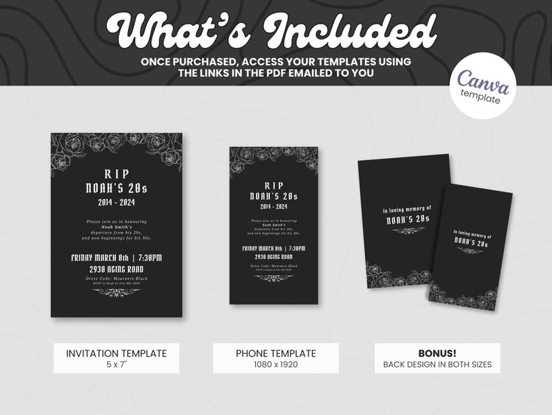 RIP 20s Invitation Template, Funeral to My Youth Birthday Invitation ...