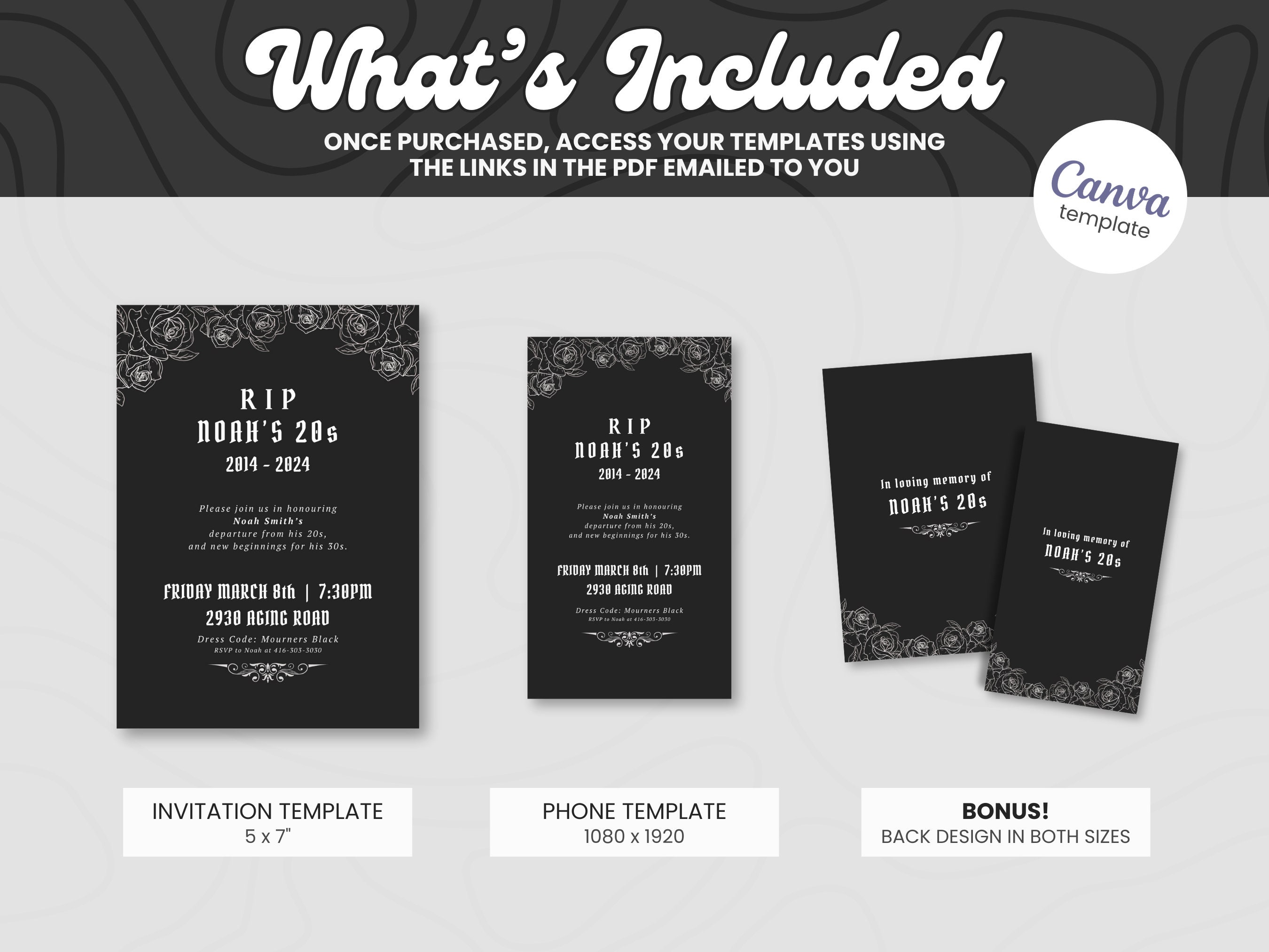 RIP 20s Invitation Template, Funeral to My Youth Birthday Invitation ...