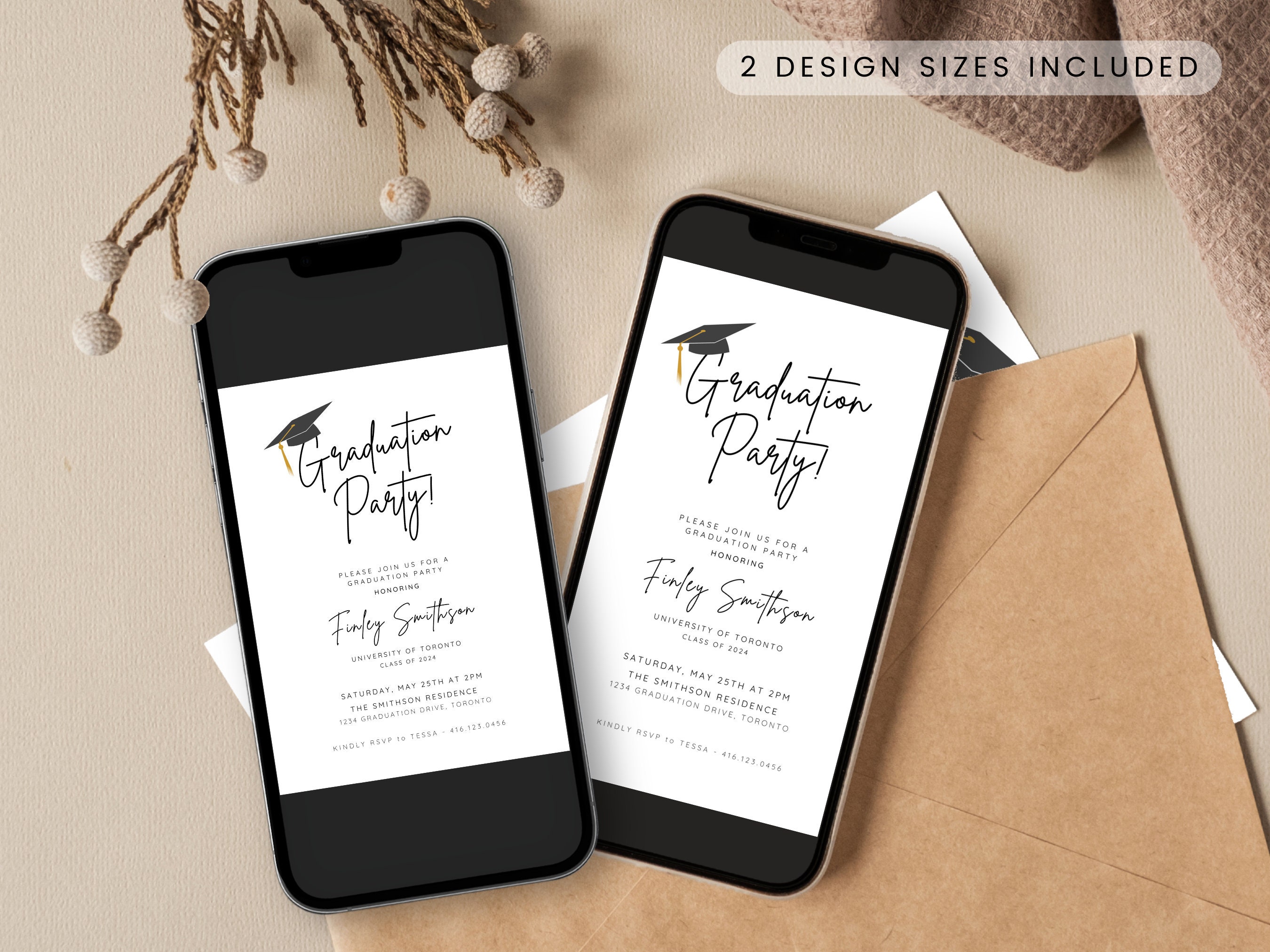 Simple Graduation Invitation Template, Graduation Party Invitation ...