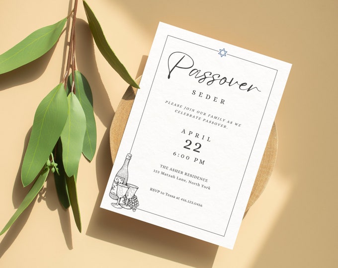 PRINTABLE Editable Passover Invitation, Join Us for Passover Card ...
