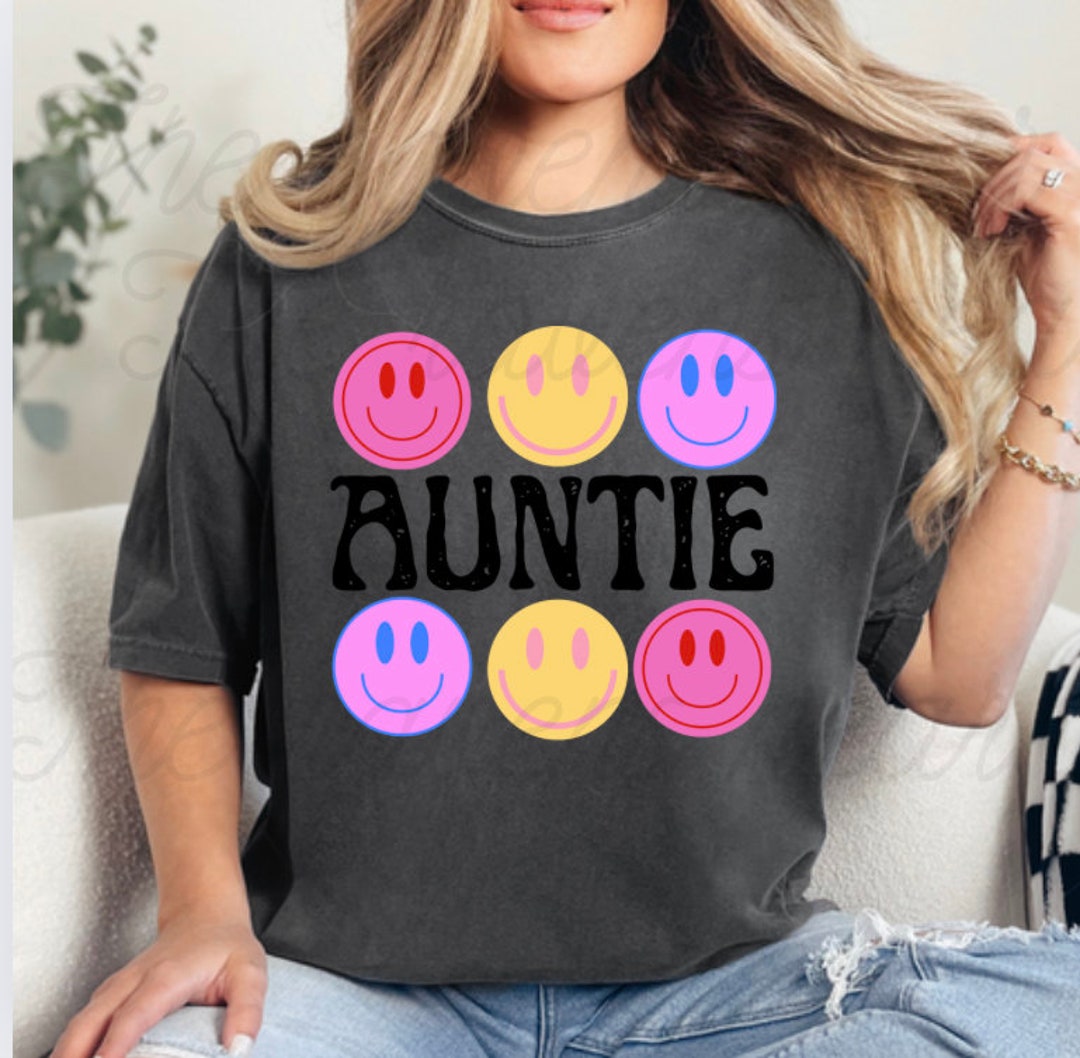 Auntie Smiley Face Png - Etsy