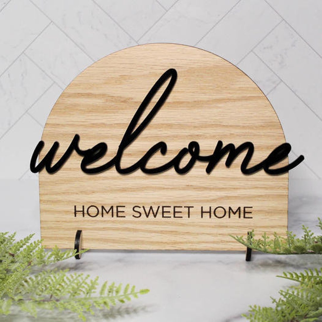 Welcome Home Sweet Home - Tabletop Sign - Etsy