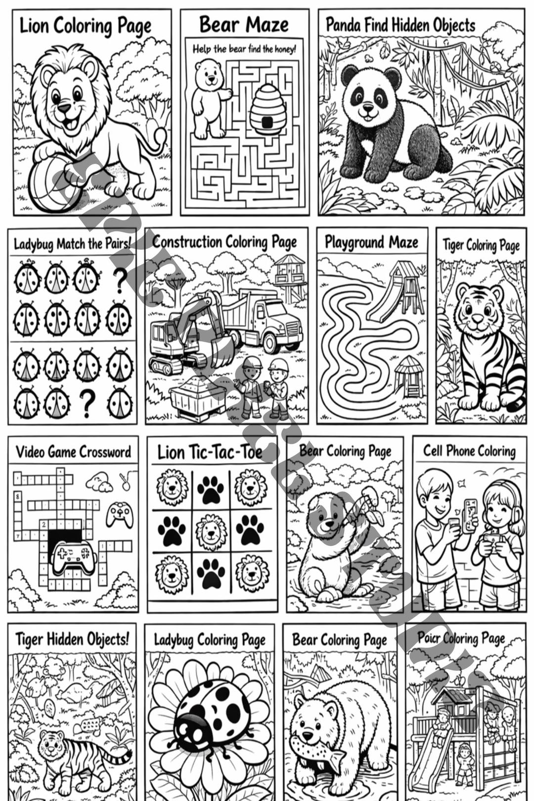 Kids Activity Placemat | Printable Coloring Placemat for Restaurants ...