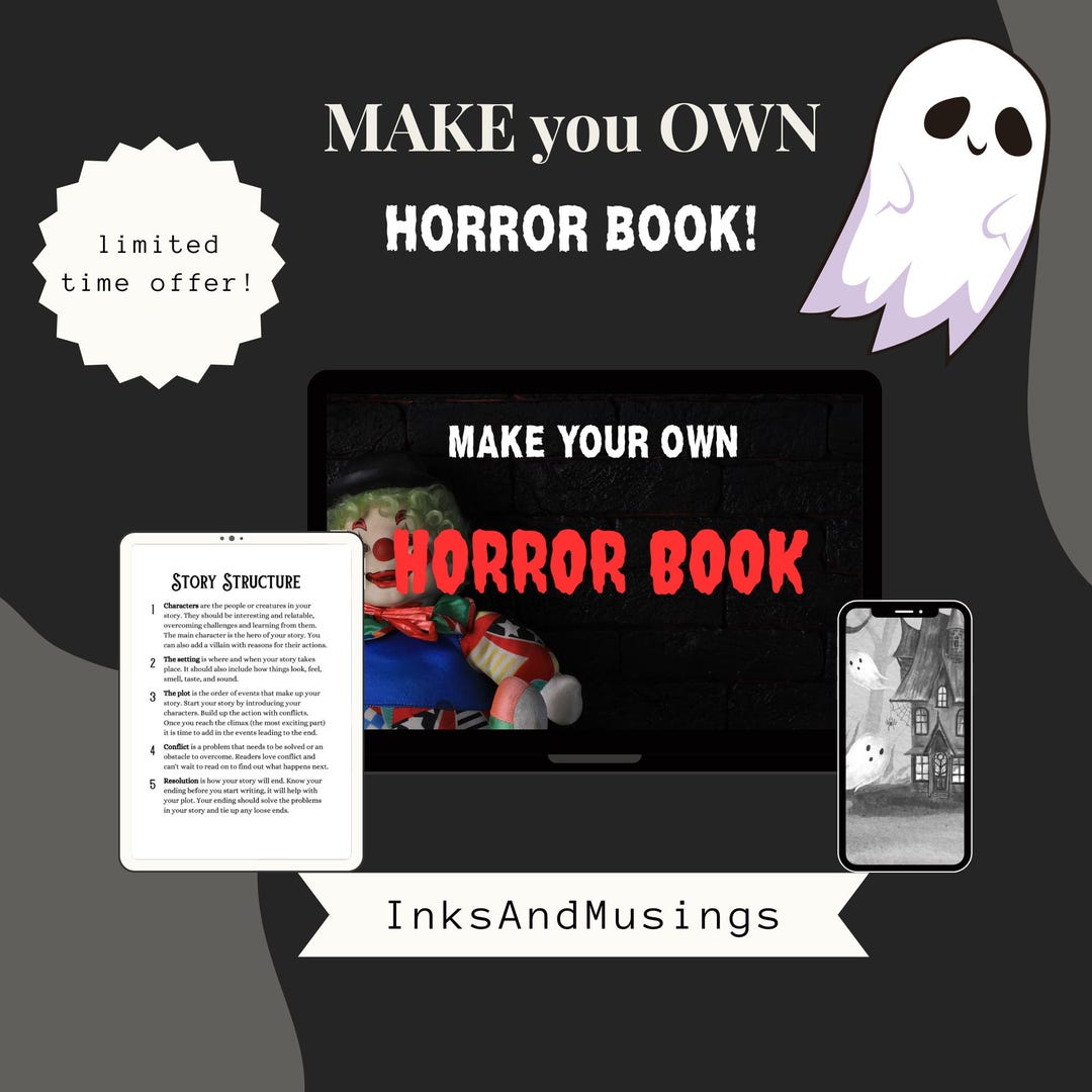 DIY Horror Book Kit - 30 Printable Pages With Prompts & Instructions ...