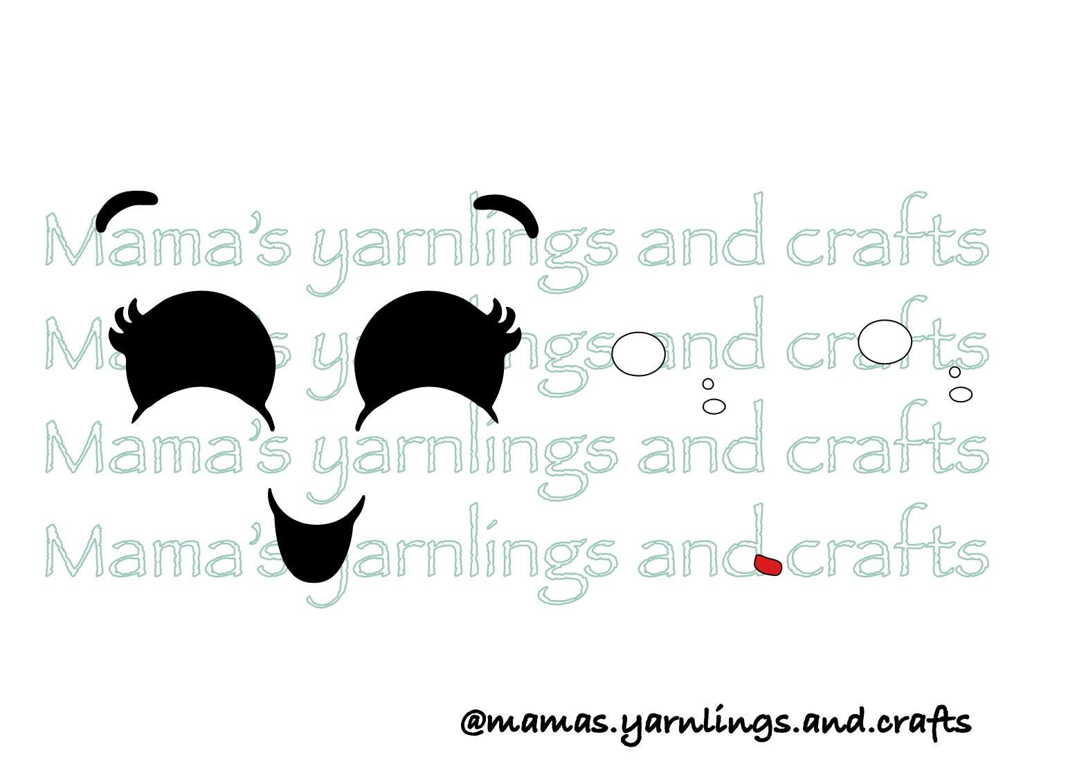 DIGITAL SVG Felt Vinyl Craft Face, Craft Eyes , Mouth, Eyebrows - Etsy