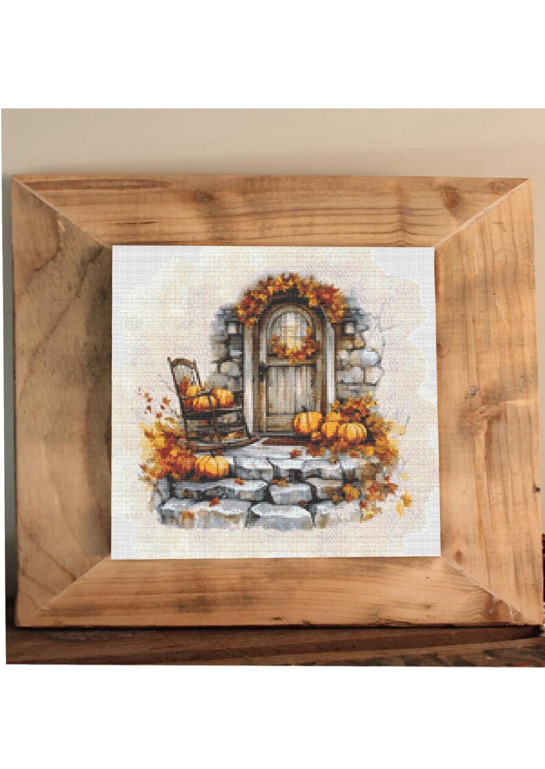 Fall at the Threshold Cross Stitch Pattern: Autumn Decor (digital ...