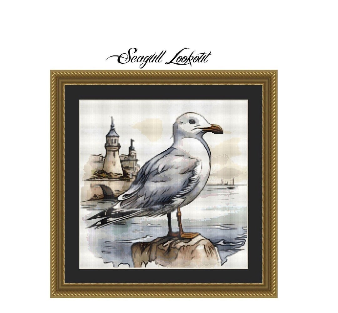 Cross Stitch Pattern Seagull Perfect for Framing, Pillows, and Gift ...