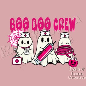 Cute Ghost Nurse PNG for Boo Boo Crew Nurse Clipart for ER Nurse PNG ...