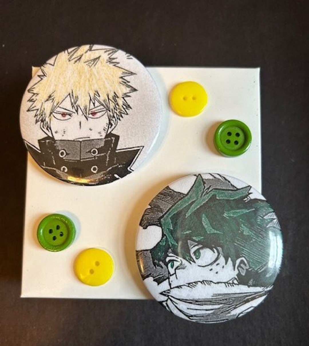 MHA Bakugo and Deku Manga Button Pins - Etsy UK