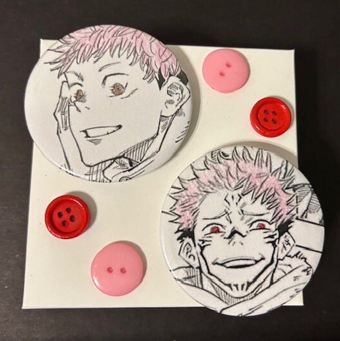 JJK Sukuna and Itadori Manga Button Pins - Etsy