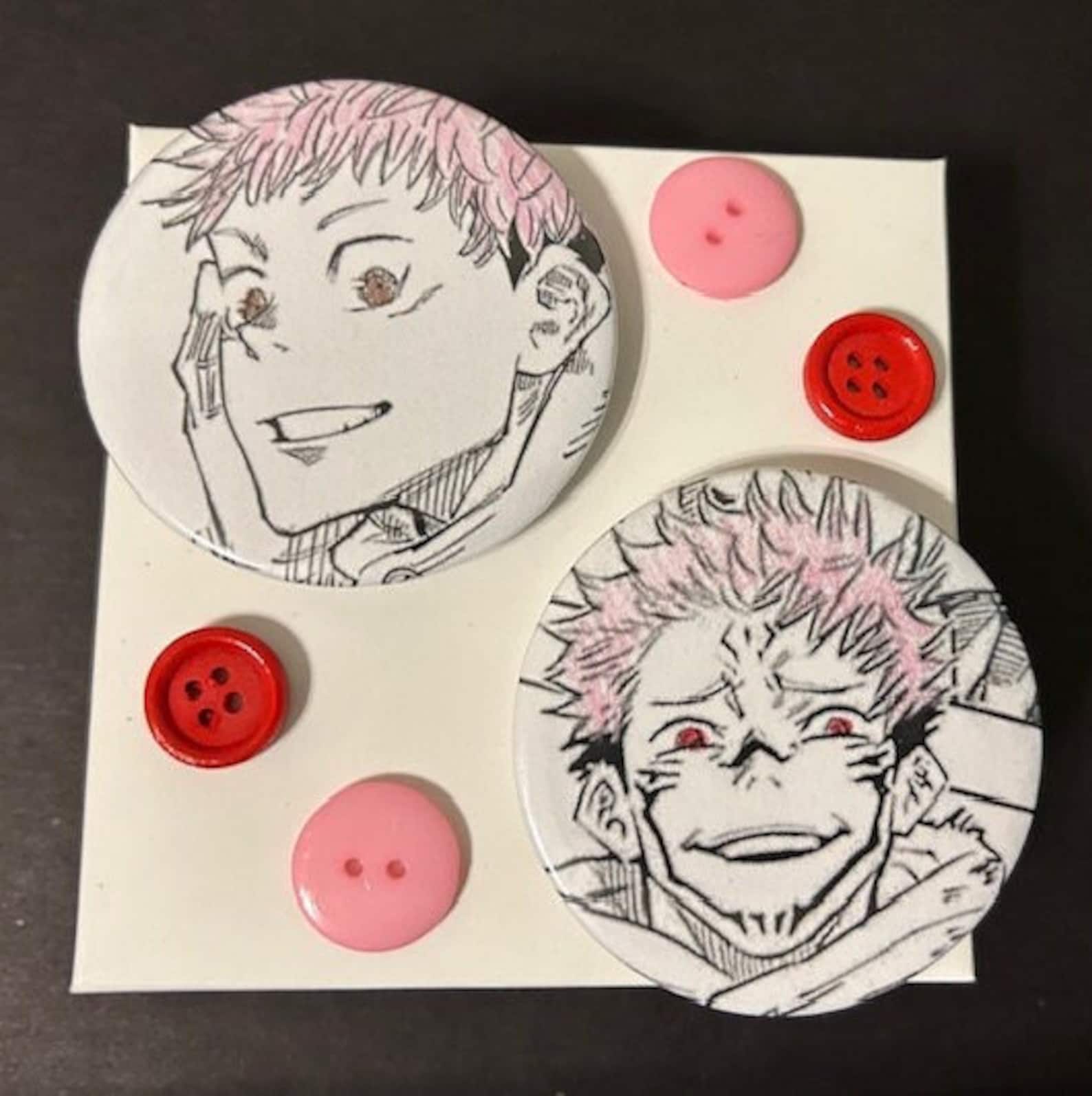 JJK Sukuna and Itadori Manga Button Pins - Etsy