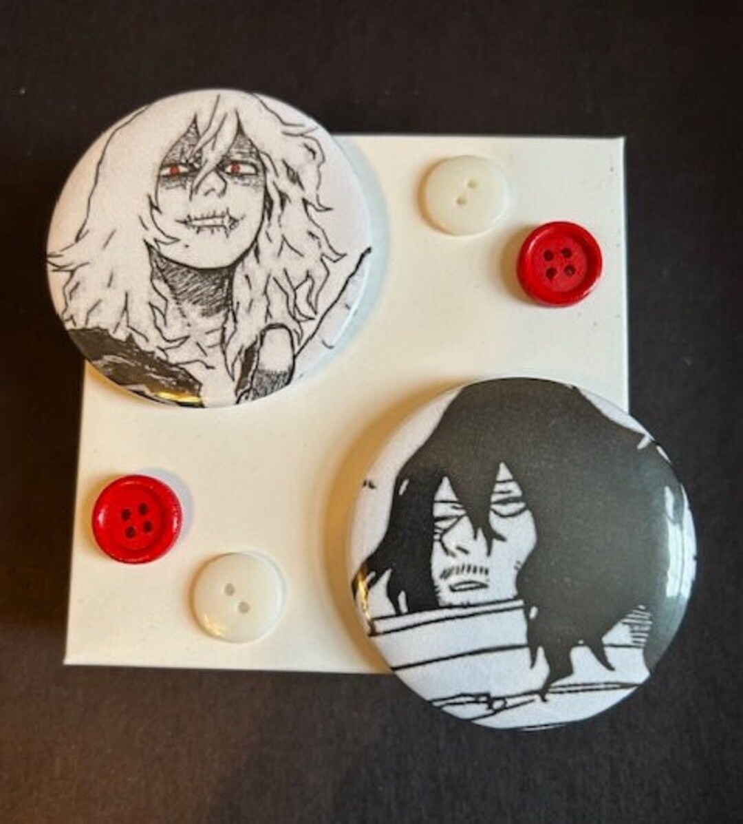 MHA Shigaraki and Aizawa Manga Button Pins - Etsy