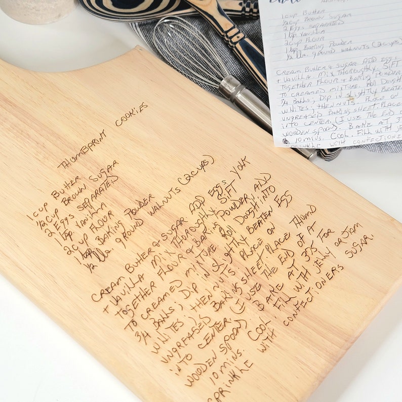 Handwritten Recipe Cutting Board Handwritten Personalized Recipe ...