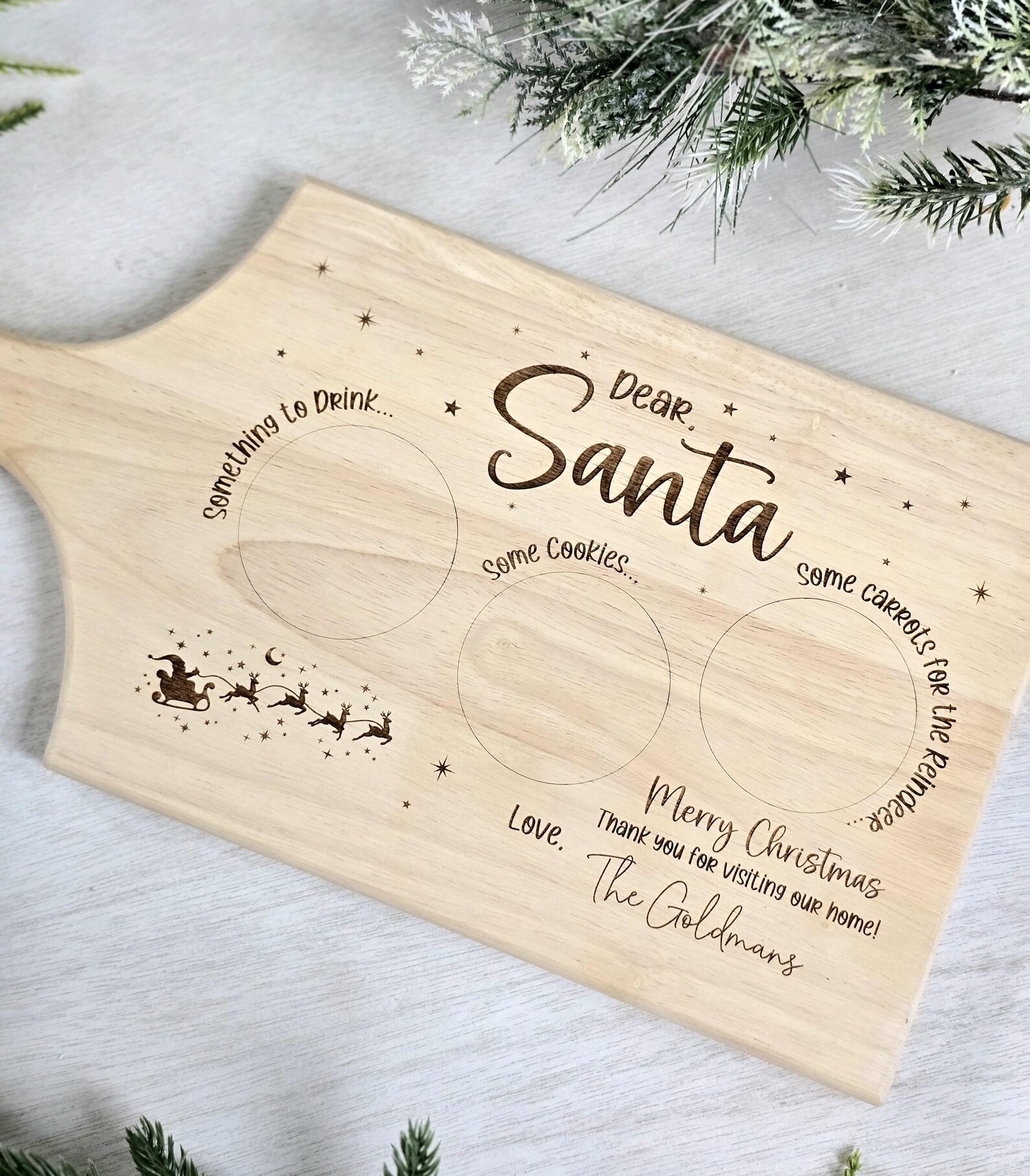 Custom Christmas Tray Santa Cookie Plate Holiday Tradition Family ...