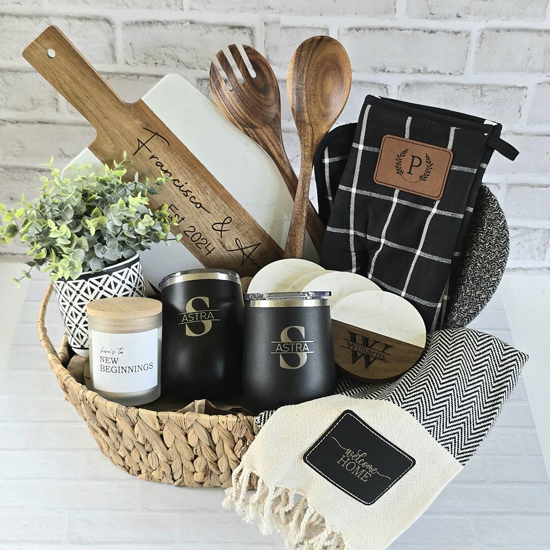 Custom Gift Basket Client Gift Personalized Cutting Board Housewarming ...