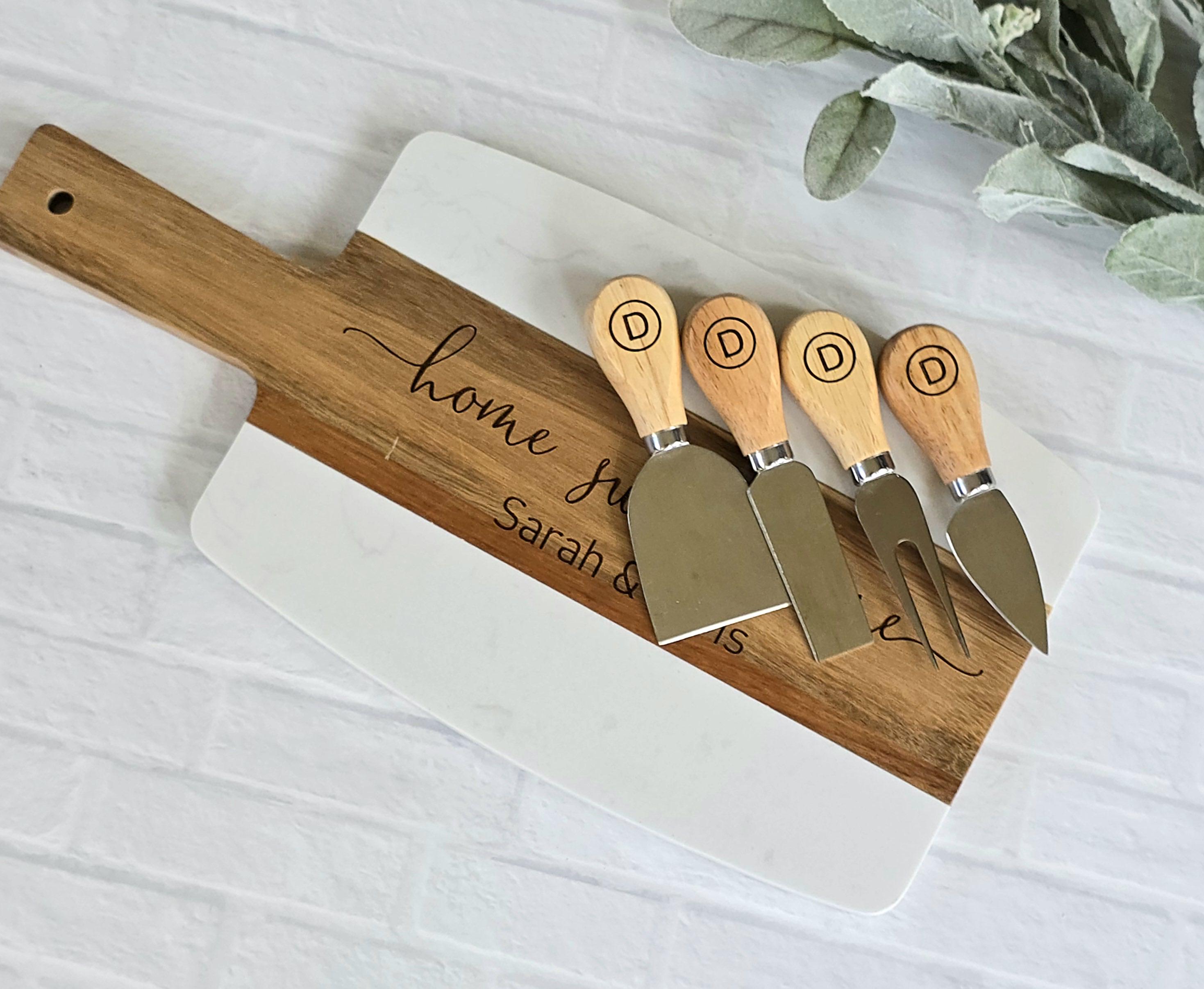 Personalized Cheese Knife Set Wedding Gift Custom Kitchen Cheese Board ...