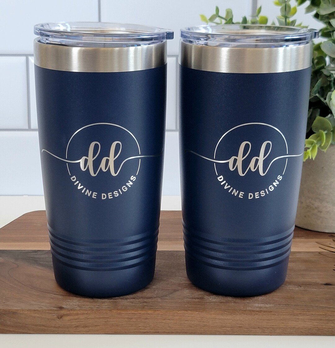 Custom 20 OZ Travel Mug Personalized Tumbler Laser Engraved Custom Logo ...