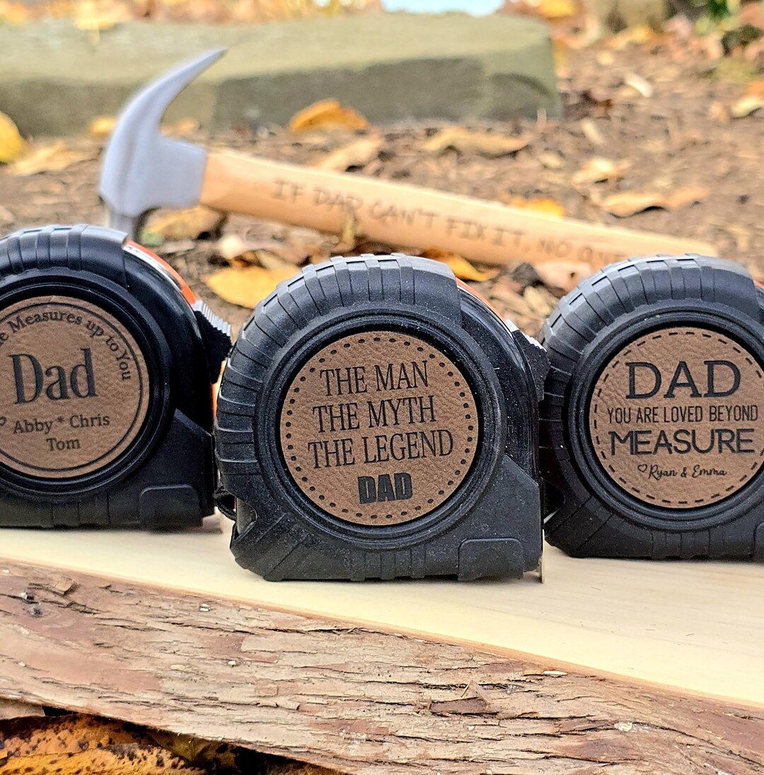 Personalized Tape Measure Leather Measuring Tape Gift for Dad Father ...