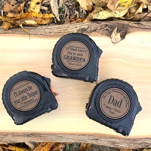 Personalized Tape Measure Leather Measuring Tape Gift for Dad Father ...