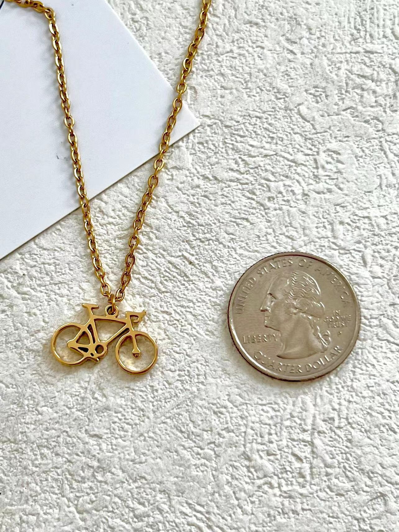 Bike Necklace, Bicycle Necklace, Cyclist Necklace, Gold Necklaces for ...