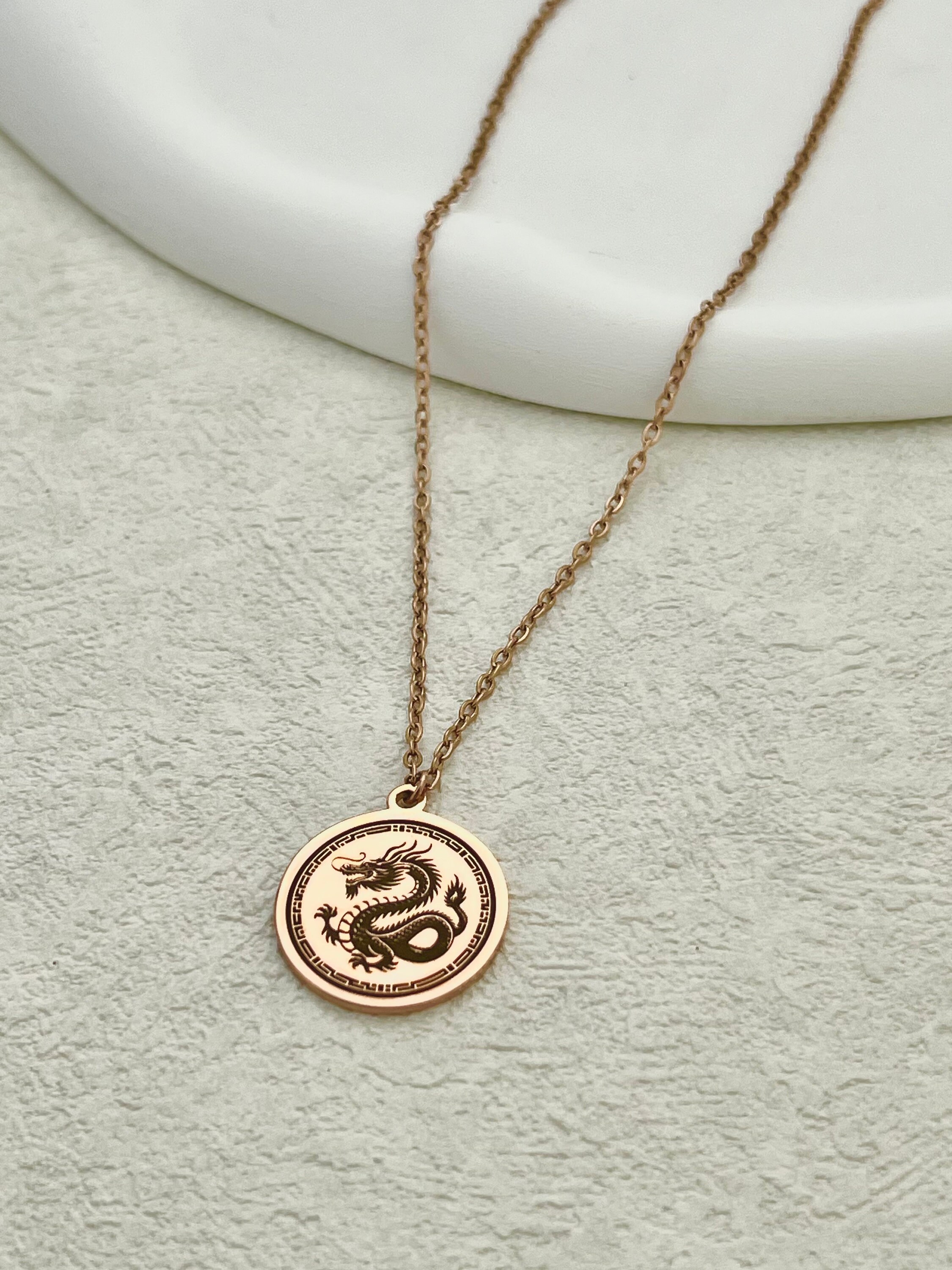 Chinese Dragon Necklace, Zodiac Necklace, Dragon Necklace, Zodiac ...