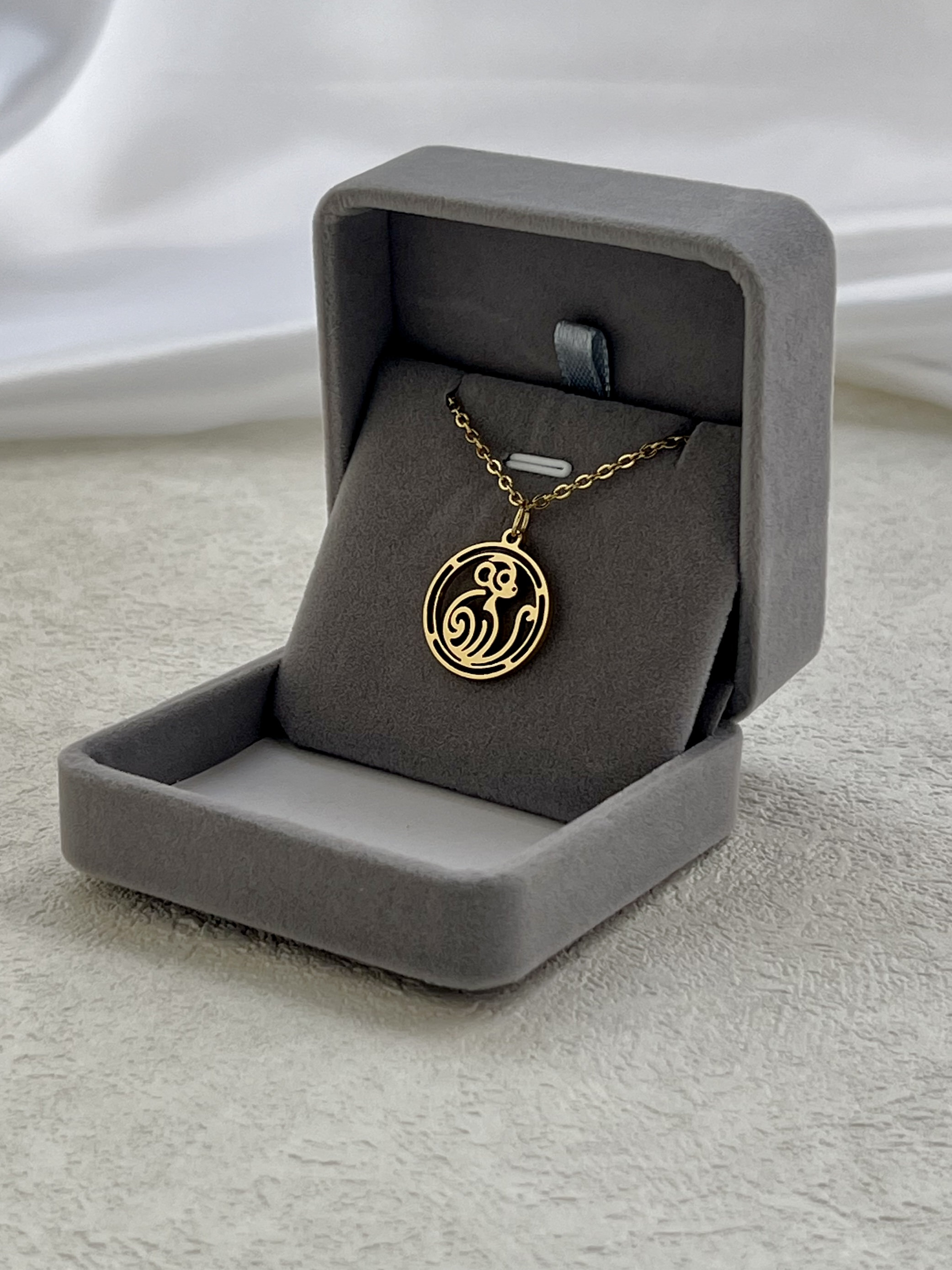 Monkey Necklace, Zodiac Monkey, Zodiac Necklace, Monkey Pendant ...