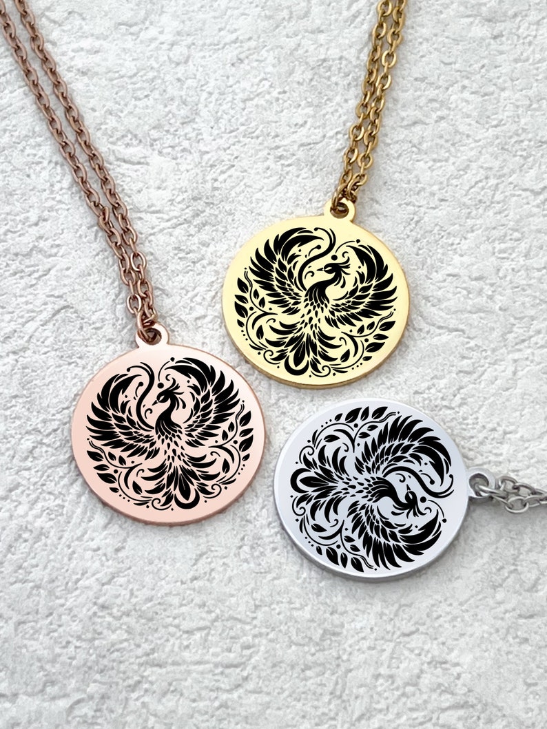Phoenix Necklace, Phoenix Pendant, 18K Gold Plated Necklace, Reborn ...