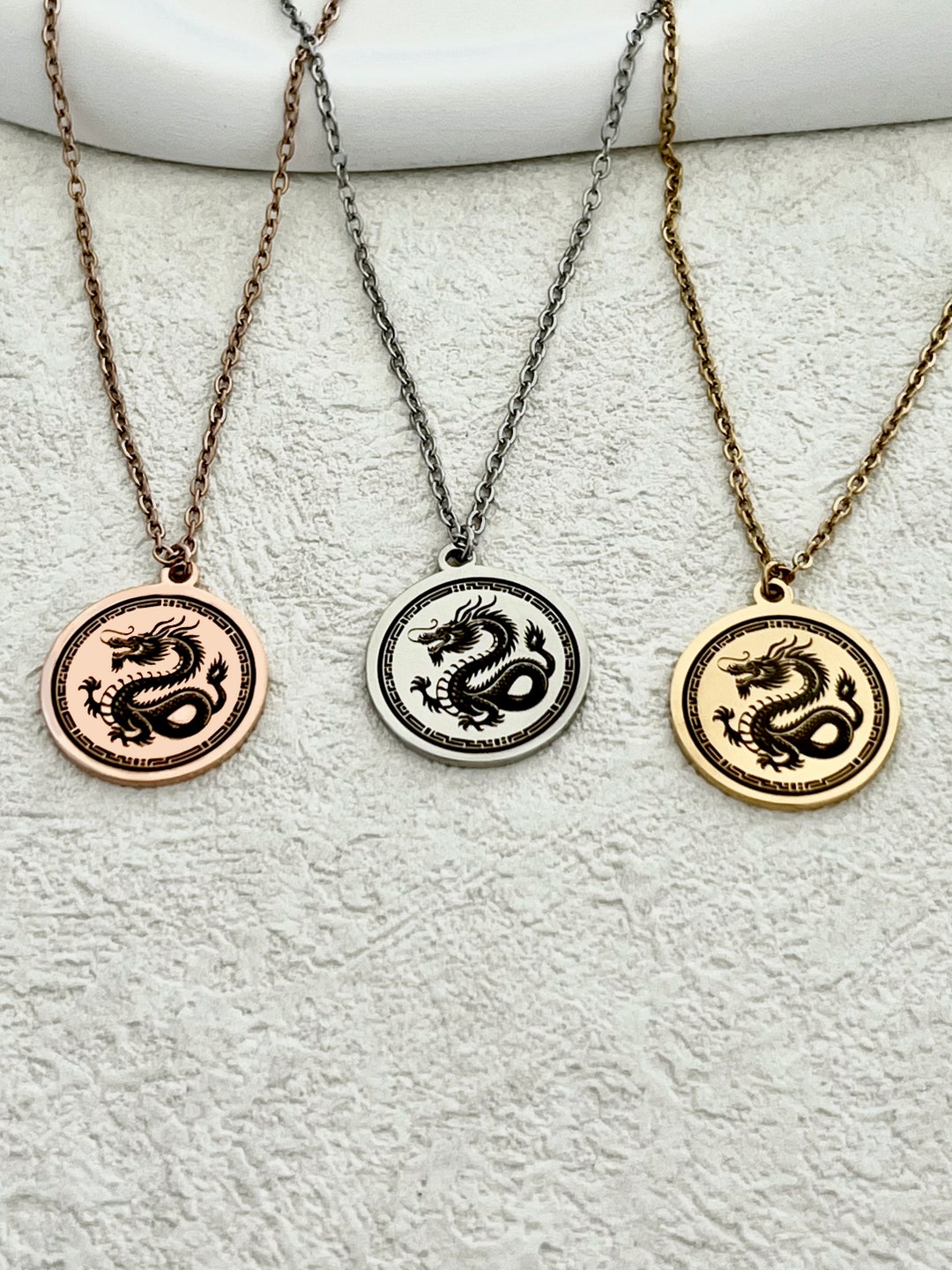 Chinese Dragon Necklace, Zodiac Necklace, Dragon Necklace, Zodiac ...