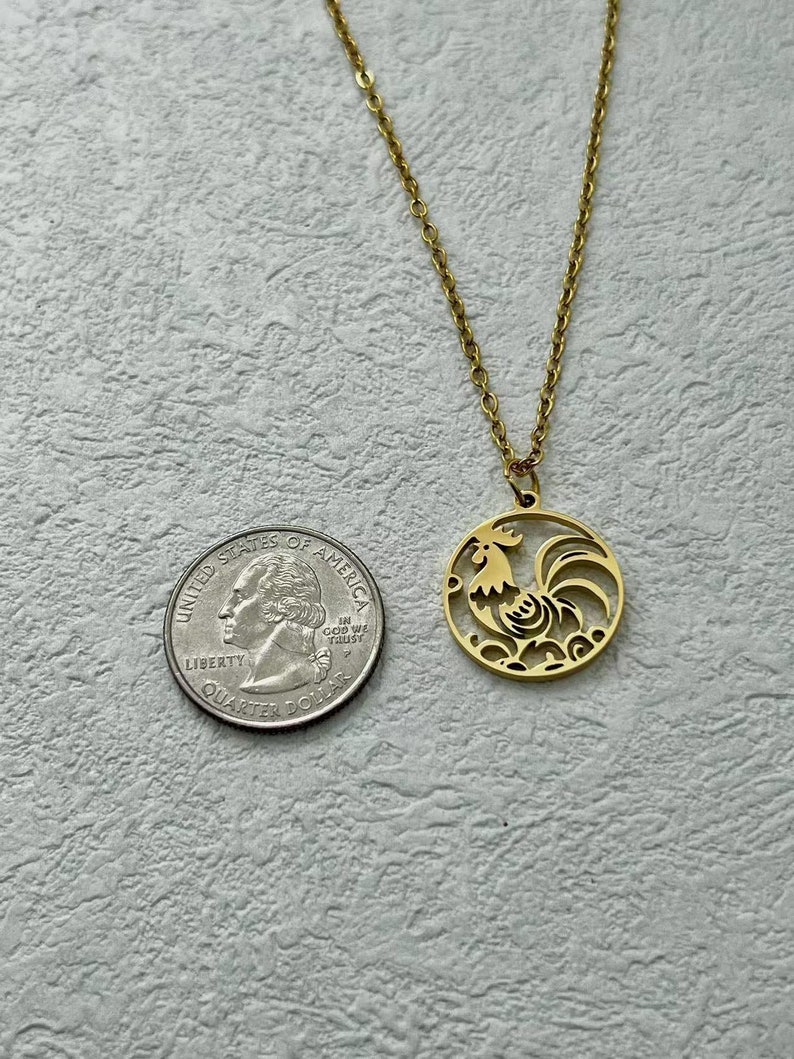 Rooster Necklace, Zodiac Rooster, Zodiac Necklace, Chicken Necklace ...