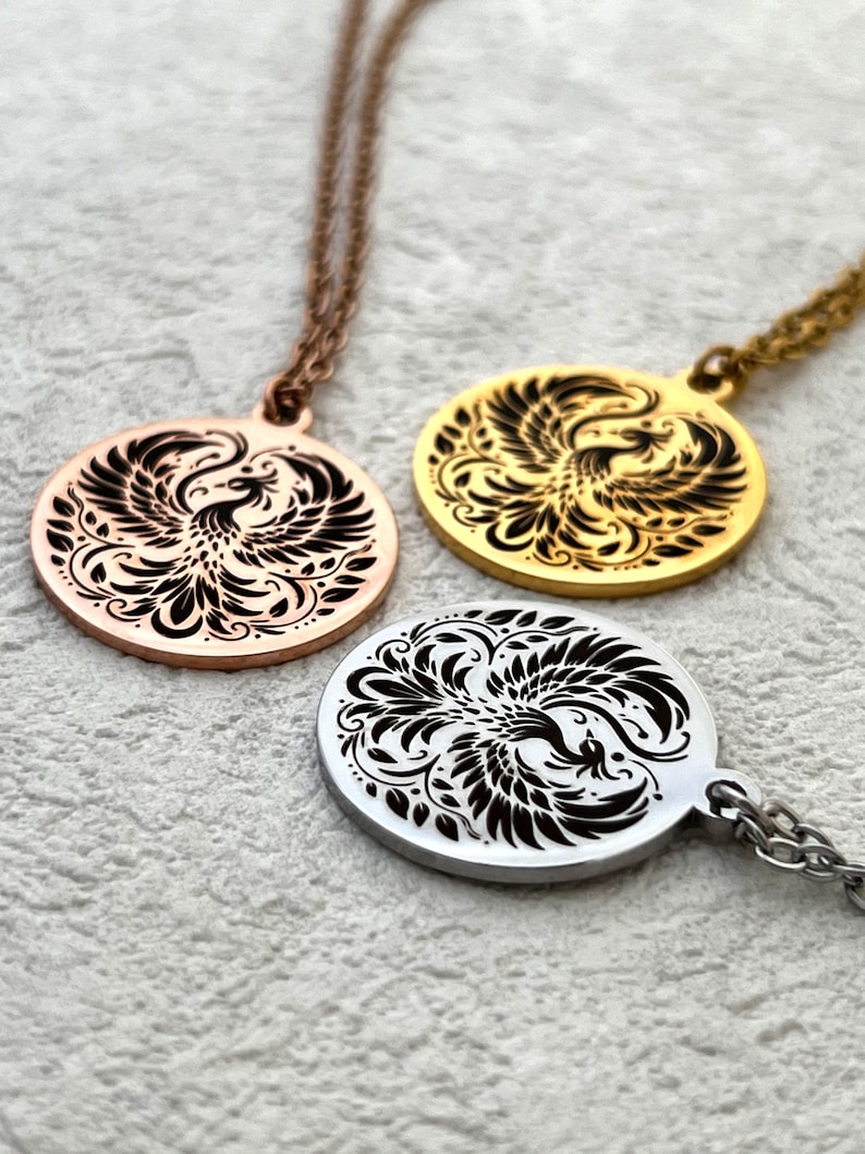 Phoenix Necklace, Phoenix Pendant, 18K Gold Plated Necklace, Reborn ...