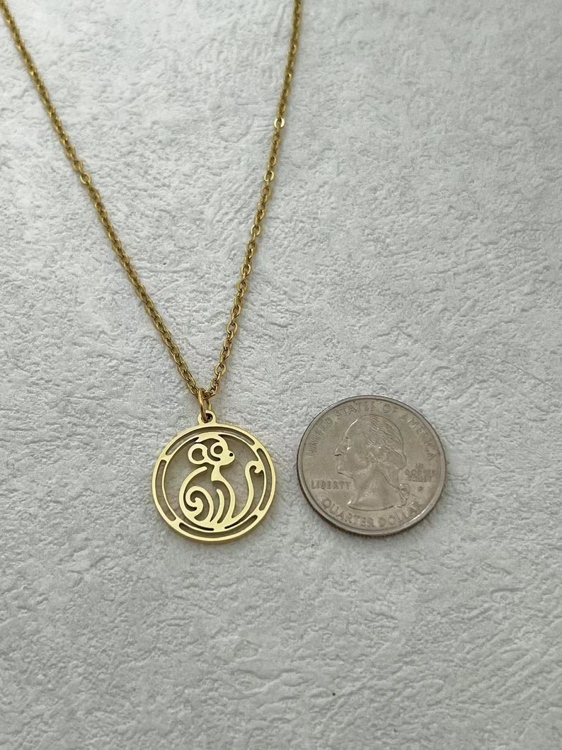 Monkey Necklace, Zodiac Monkey, Zodiac Necklace, Monkey Pendant ...