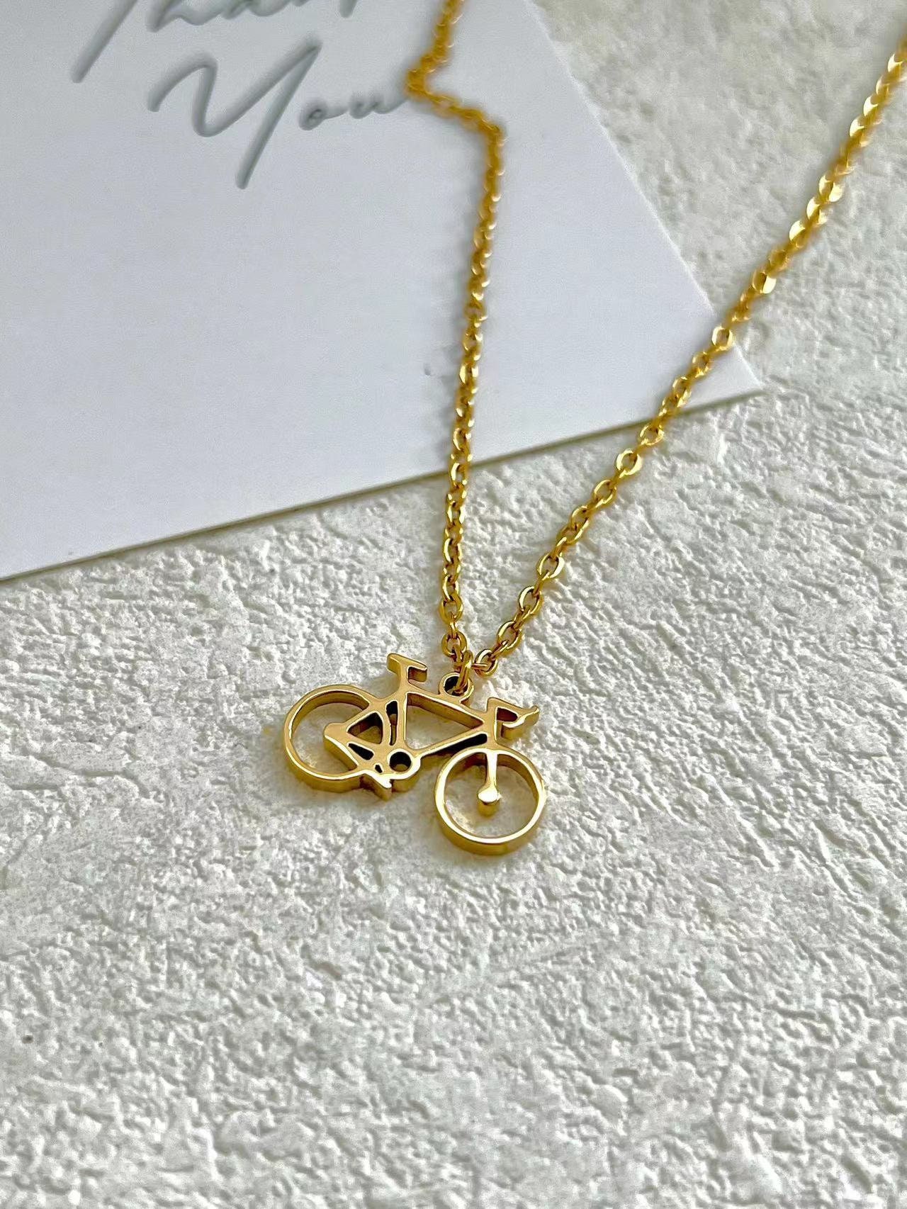Bike Necklace, Bicycle Necklace, Cyclist Necklace, Gold Necklaces for ...
