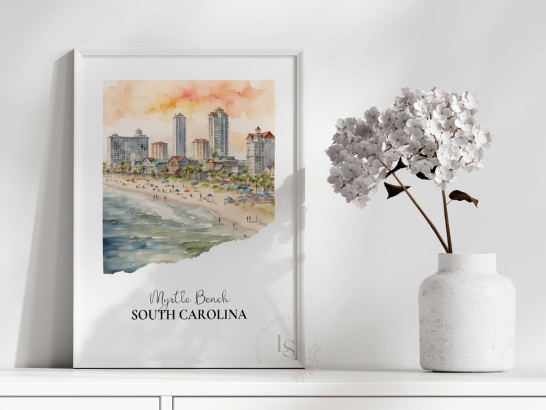 Myrtle Beach, South Carolina | Wall Art Print | Watercolor Art| Travel ...