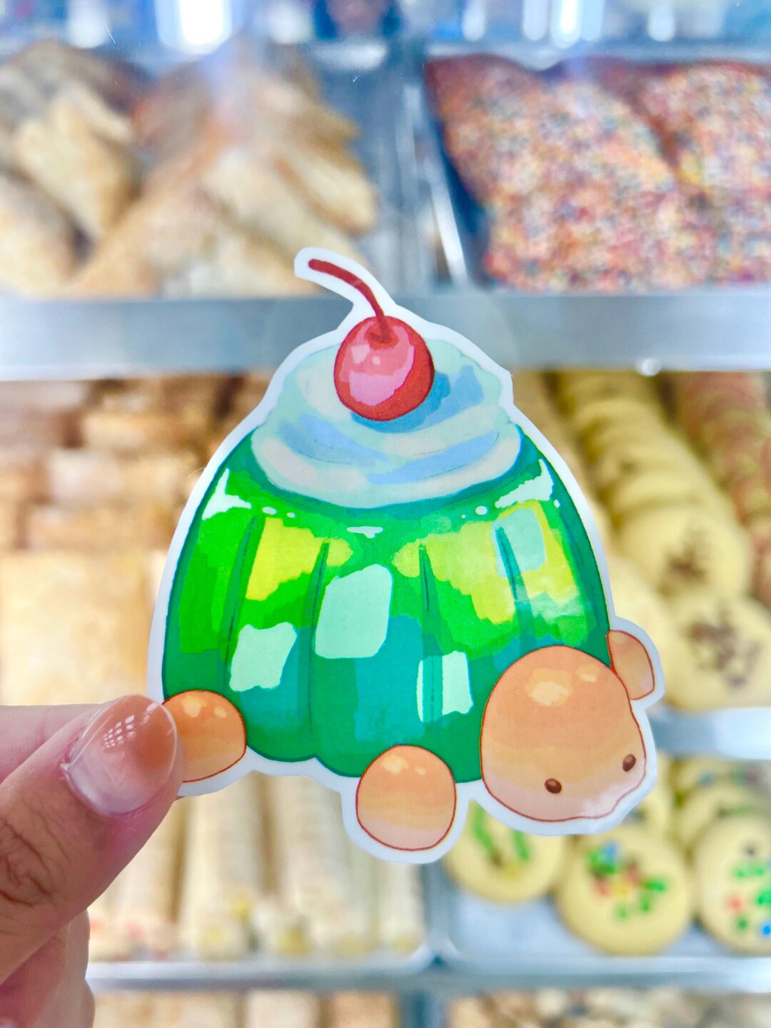 Green Gelatine Turtle Waterproof Sticker - Etsy
