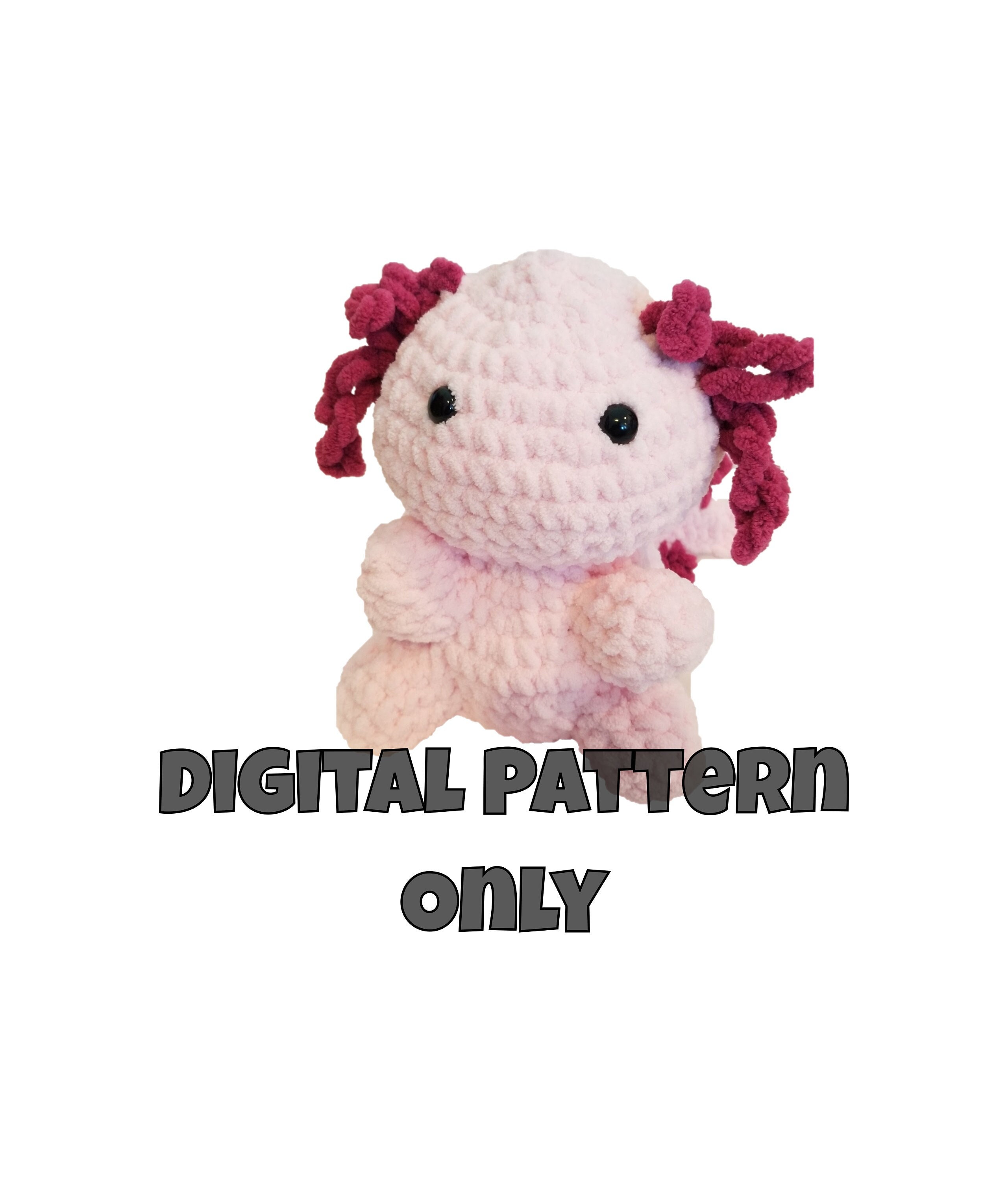 Large Axolotl Crochet Pattern With Fringed Gills - Etsy