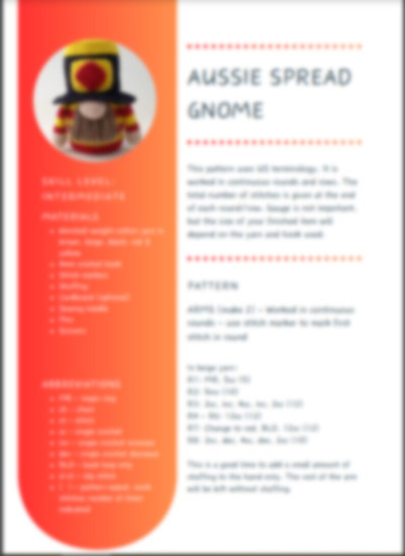 Aussie Spread Gnome - Crochet Pattern Only - Etsy