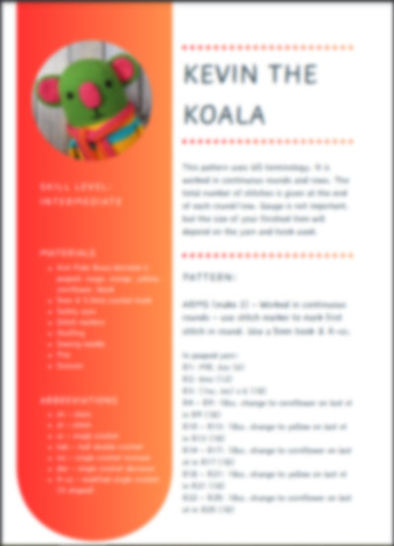 Kevin the Koala Crochet Pattern Only - Etsy