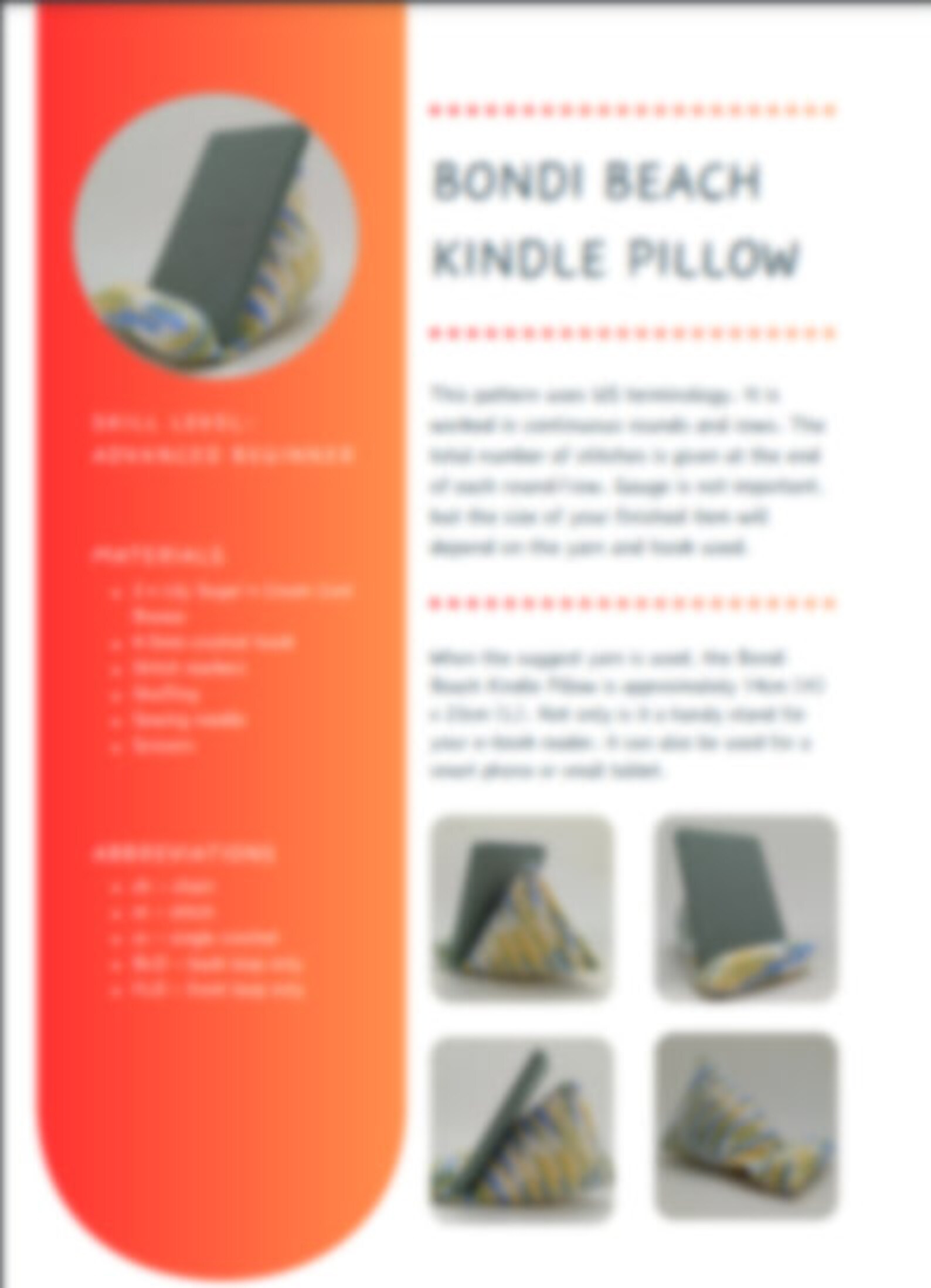 Bondi Beach Kindle Pillow - Crochet Pattern Only - Etsy