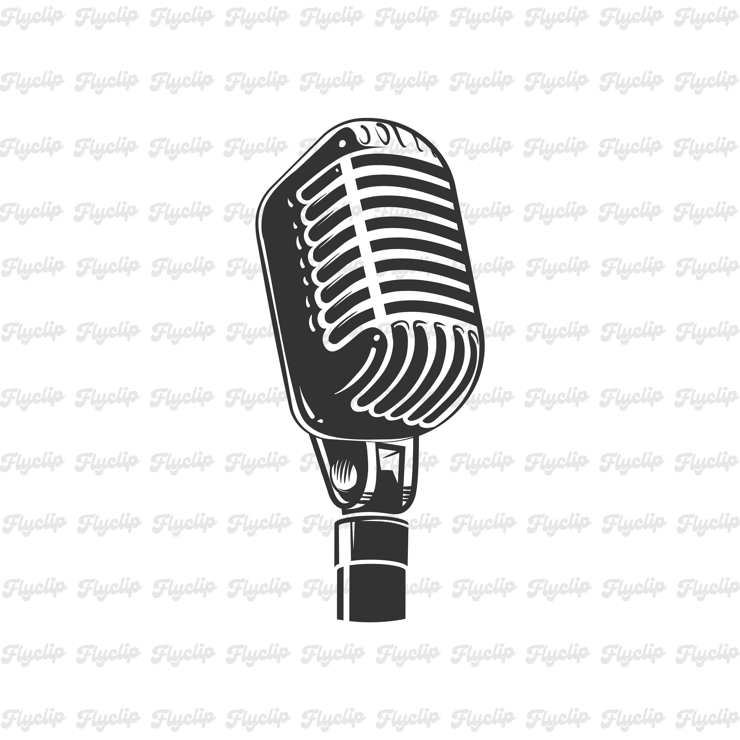 Microphone Icon SVG Graphic File for Cricut Digital Download Microphone ...