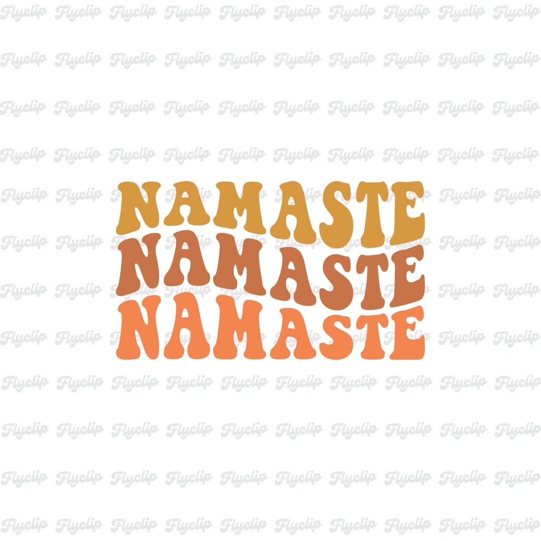 Namaste Retro Wavy SVG: Yoga Meditation Graphic (digital Download) - Etsy