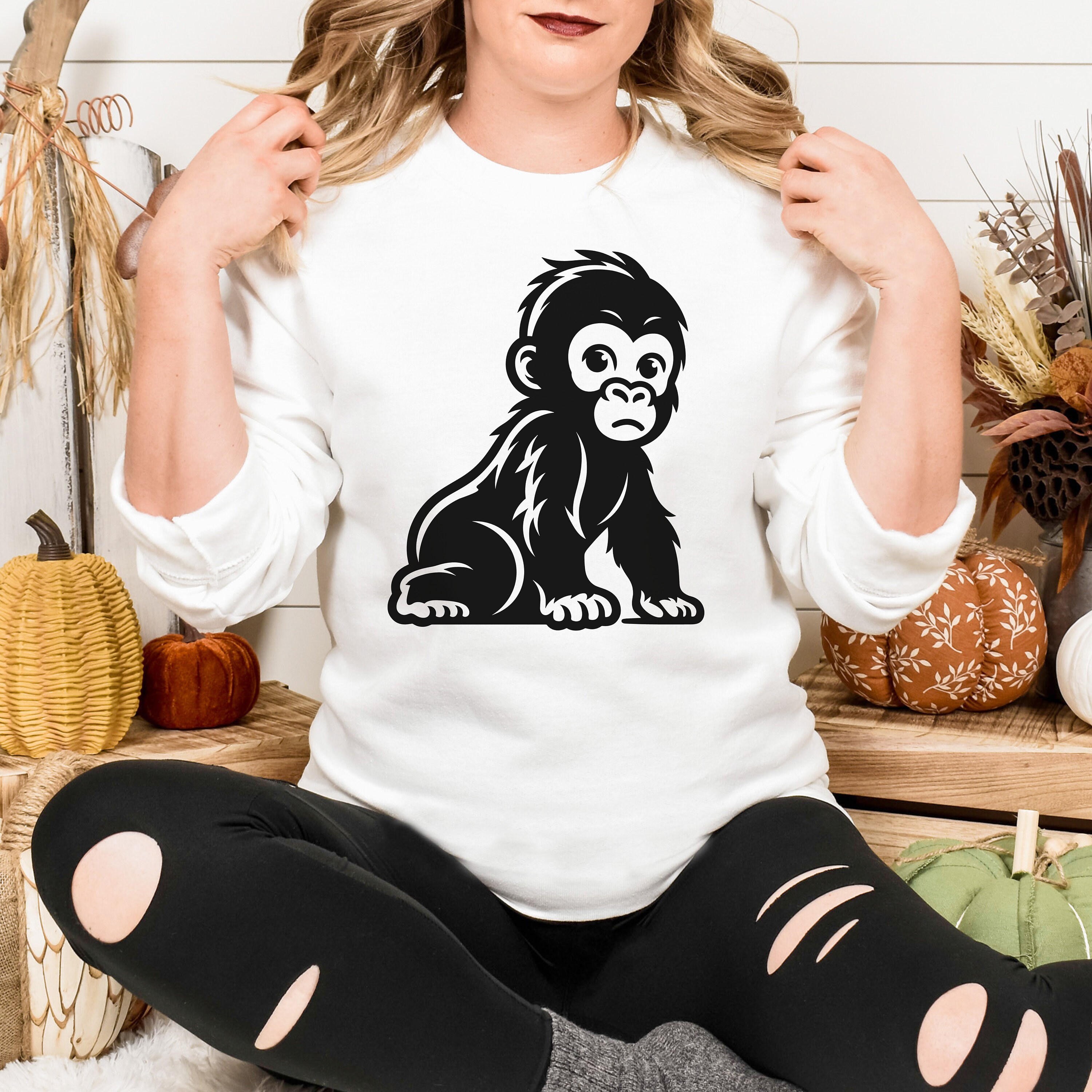 Infant Baby Gorilla SVG Graphic Files for Cricut Funny Gorilla Svg ...