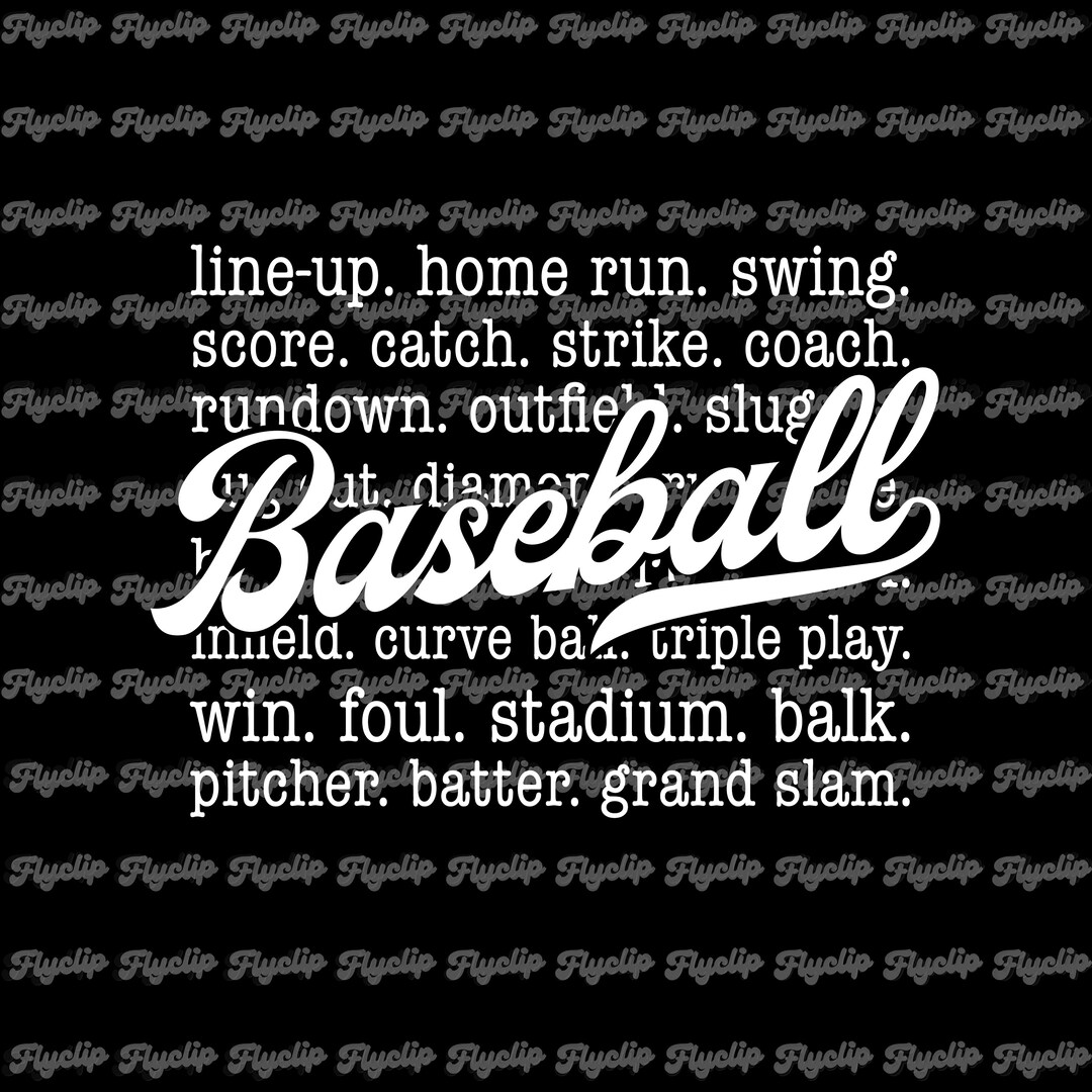 Baseball Gameplay Terms SVG Graphic V3 Instant Download Files for ...