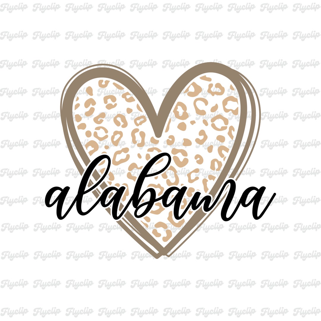 Leopard Heart Alabama SVG: Cricut File, Sublimation Design (digital ...