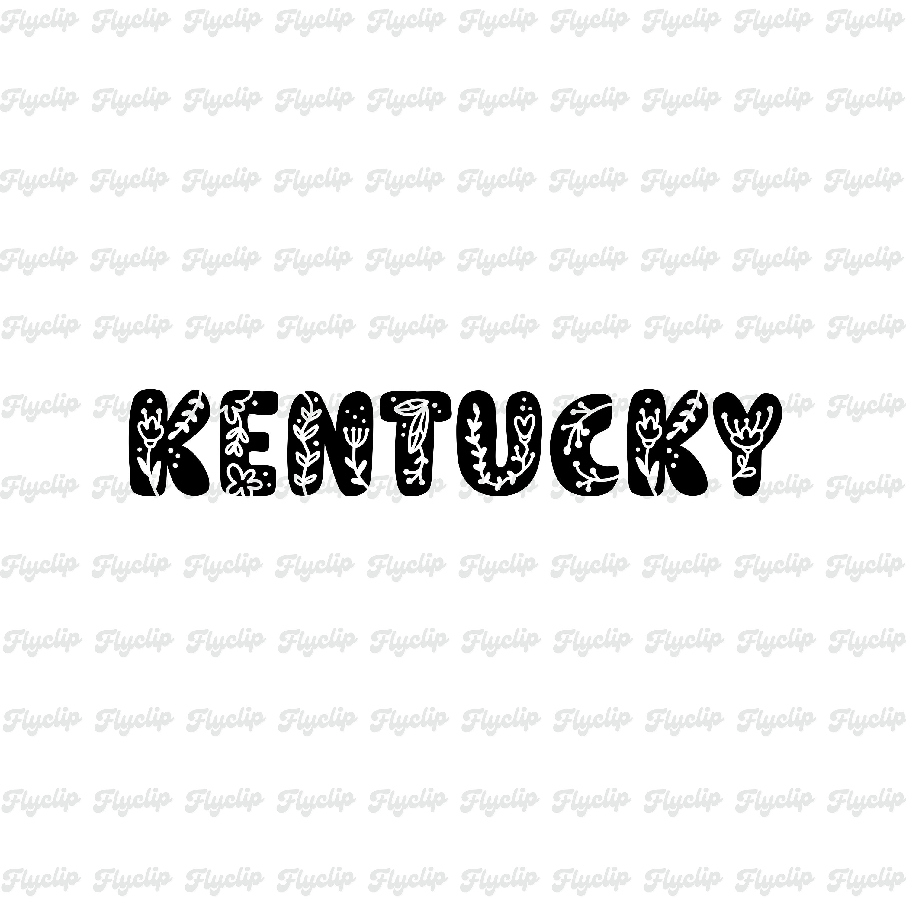 Kentucky SVG Floral Graphic File for Cricut Digital Download Kentucky ...